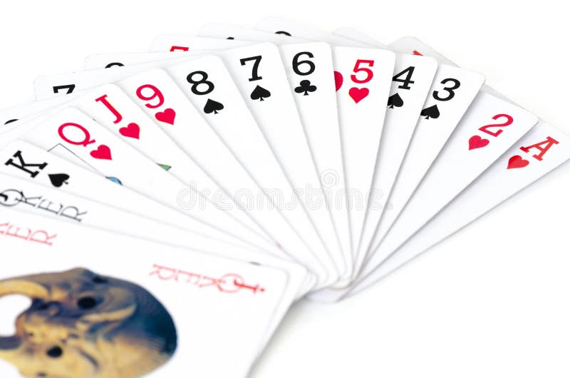Playing Cards Ordered from Low To High Isolated on White Stock Image ...