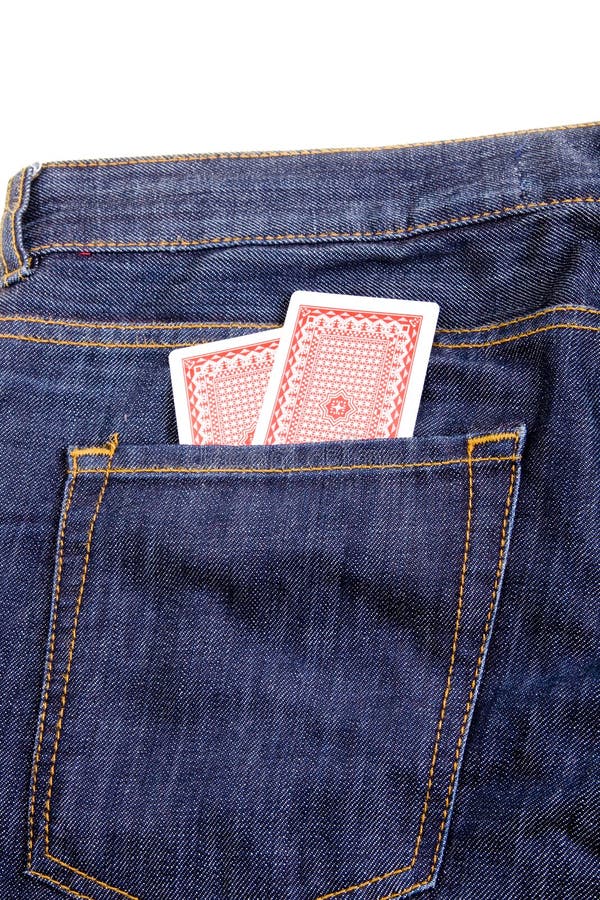Playing cards in pocket stock image. Image of gamble - 13454797