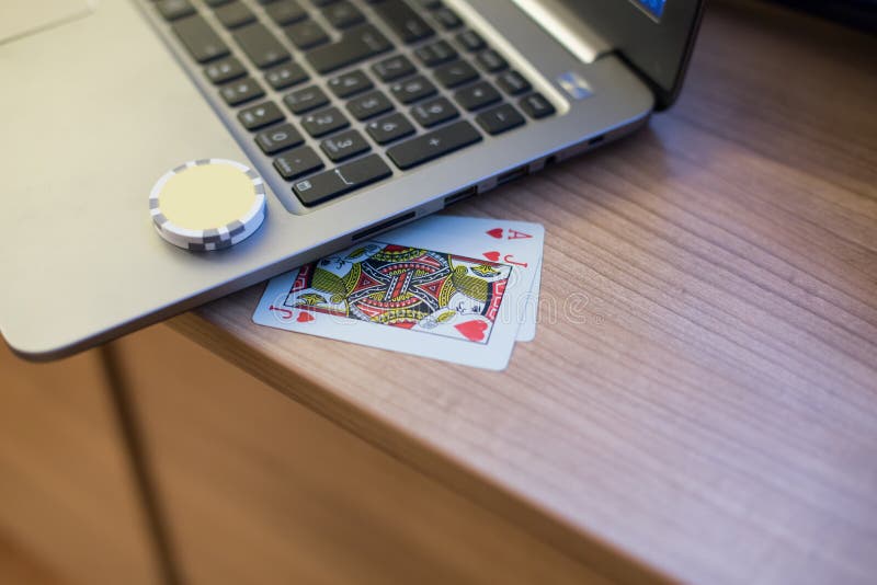 Playing Cards Chips Notebook 4 Stock Photo - Image of online, hand ...