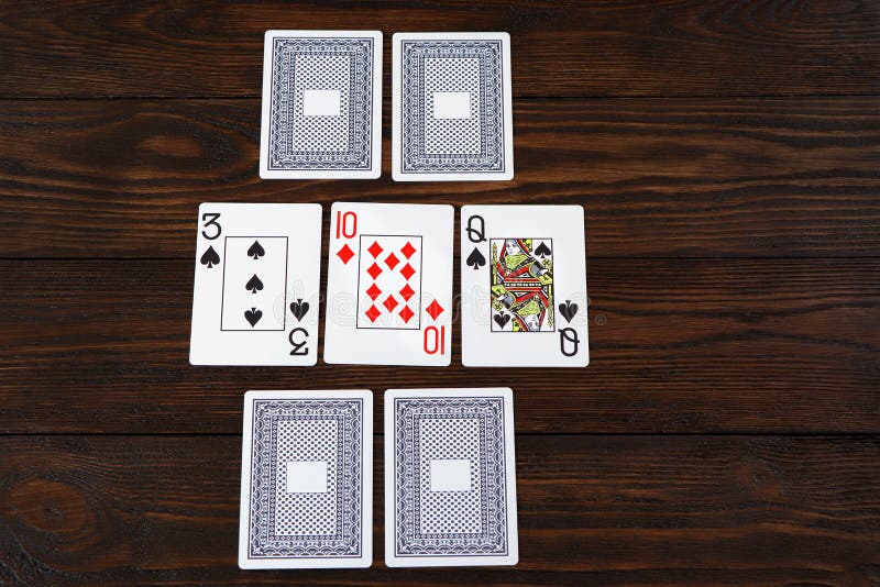 Playing Cards for Poker on a Wooden Table Stock Image - Image of royal ...