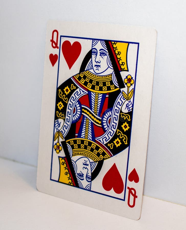 Playing Cards. Queen of Hearts Stock Photo - Image of king, blue: 192970038