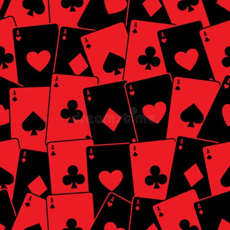 Playing Cards Seamless Background Pattern Stock Vector - Illustration ...