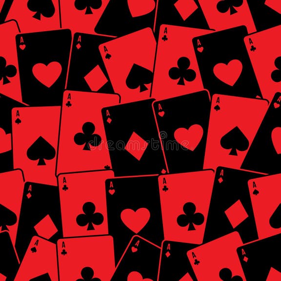 Playing Cards Seamless Background Pattern Stock Vector - Illustration ...