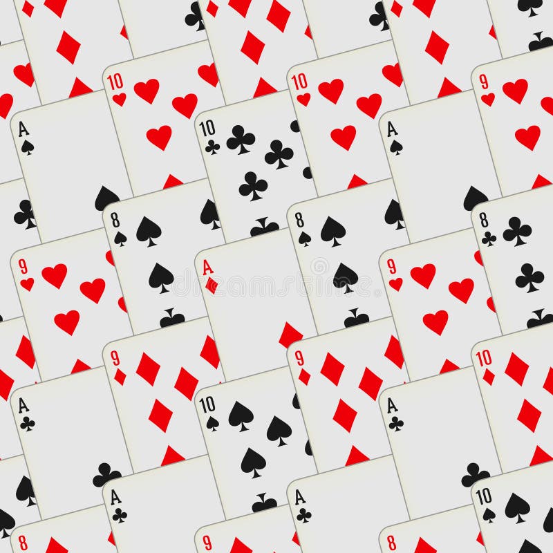 Playing Cards Seamless Pattern. Card Deck Repeated Background Stock ...