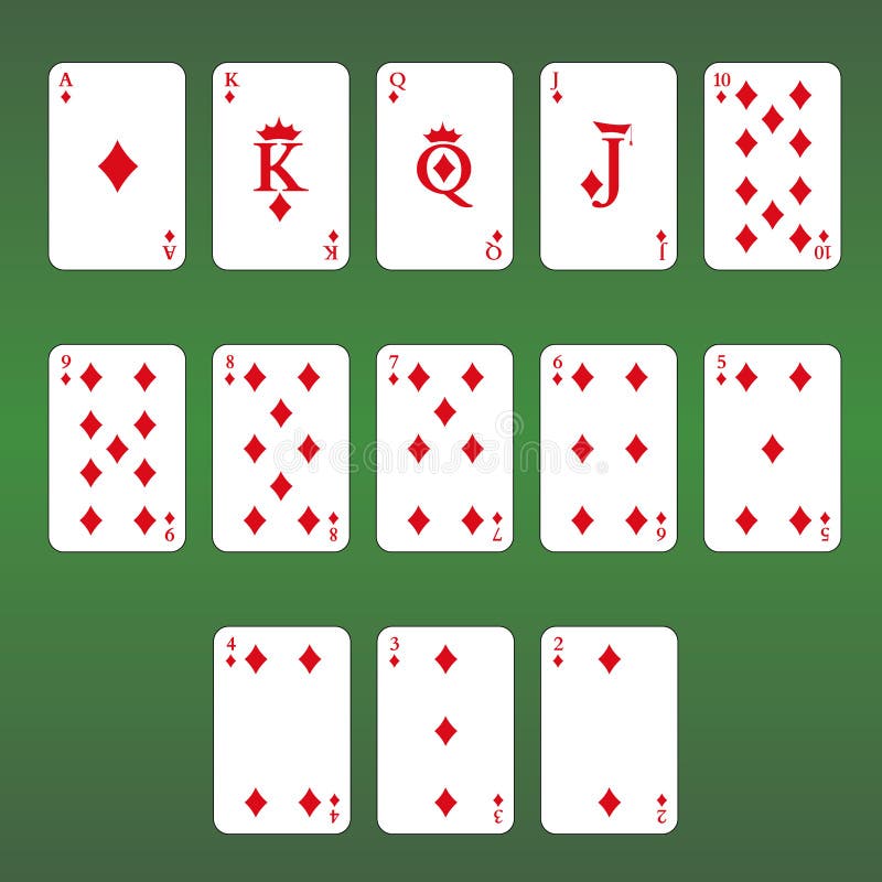 Playing Cards. Set of Diamonds Stock Vector - Illustration of graphic ...