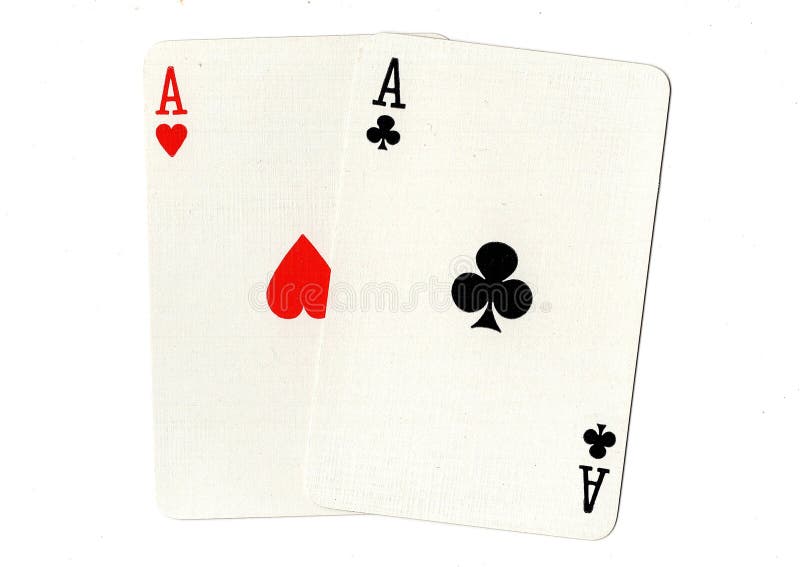 Playing Cards Showing a Pair of Aces. Stock Illustration - Illustration ...