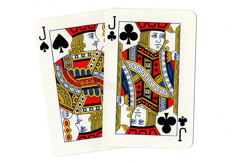 Playing Cards Showing a Pair of Black Jacks. Stock Illustration ...