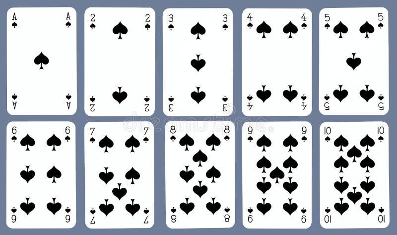 Playing cards - Spades stock illustration. Illustration of cards - 16905813