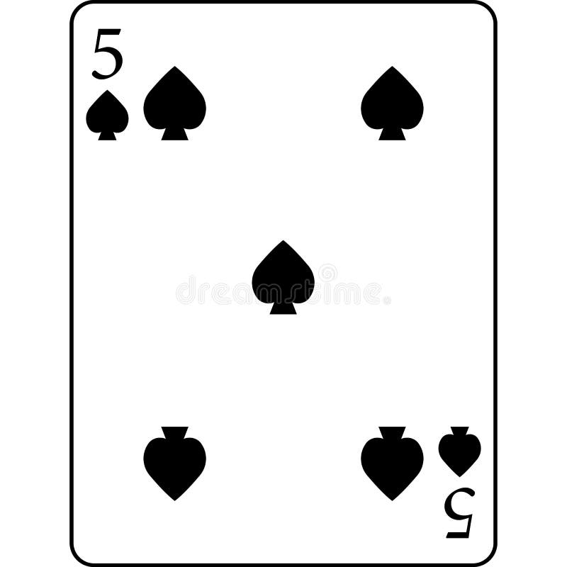 Spades Five. a Deck of Poker Cards Stock Vector - Illustration of poker ...