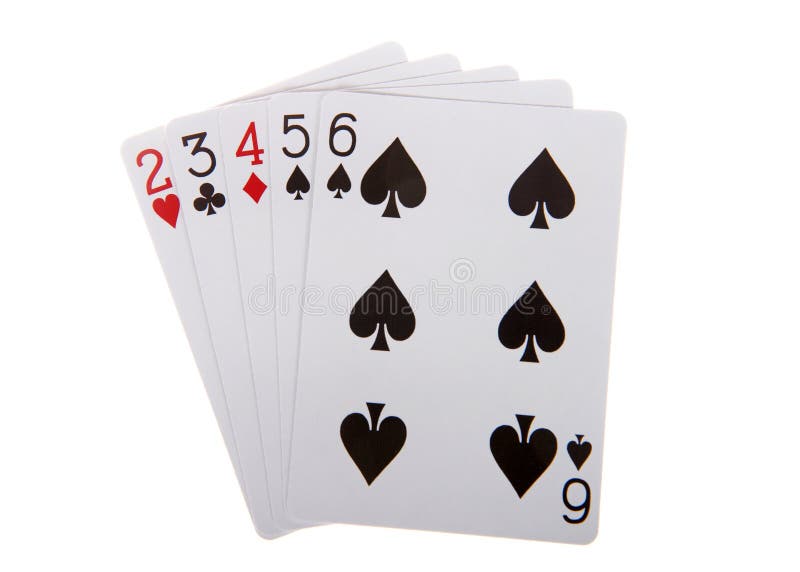 Playing Cards Straight Isolated on White Background Stock Photo - Image ...