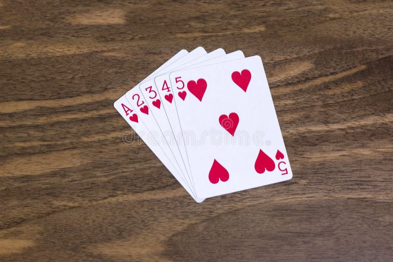 Playing Cards, a Straight.in a Poker Game Stock Image - Image of card ...