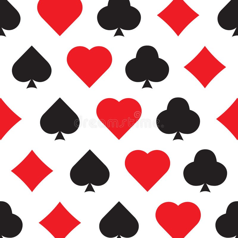 Playing Cards Suit Seamless Pattern Background Game. Vector ...