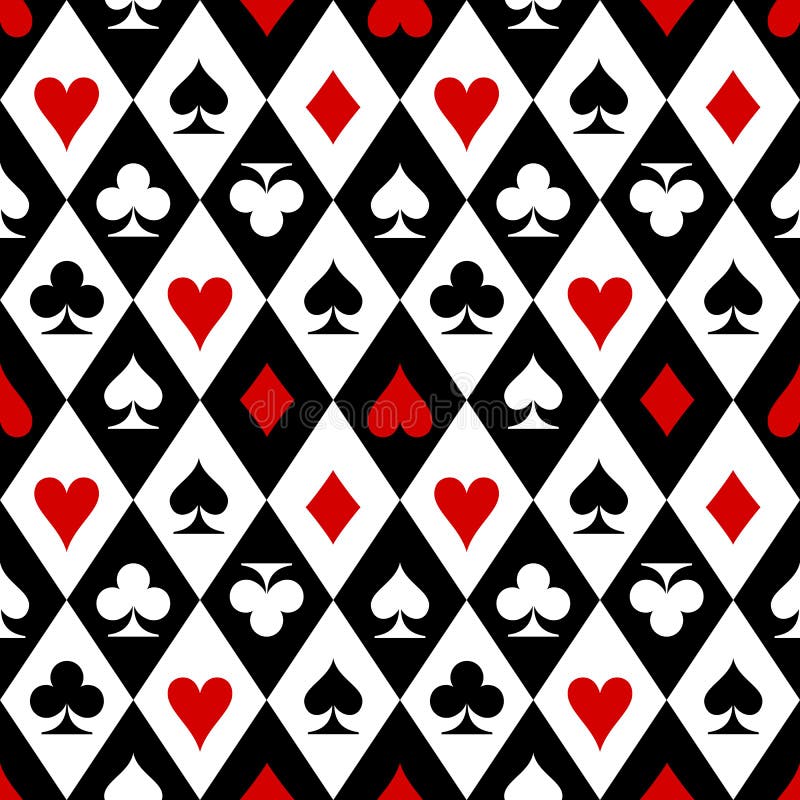 Playing Cards Suit Symbols Pattern Stock Vector - Illustration of ...