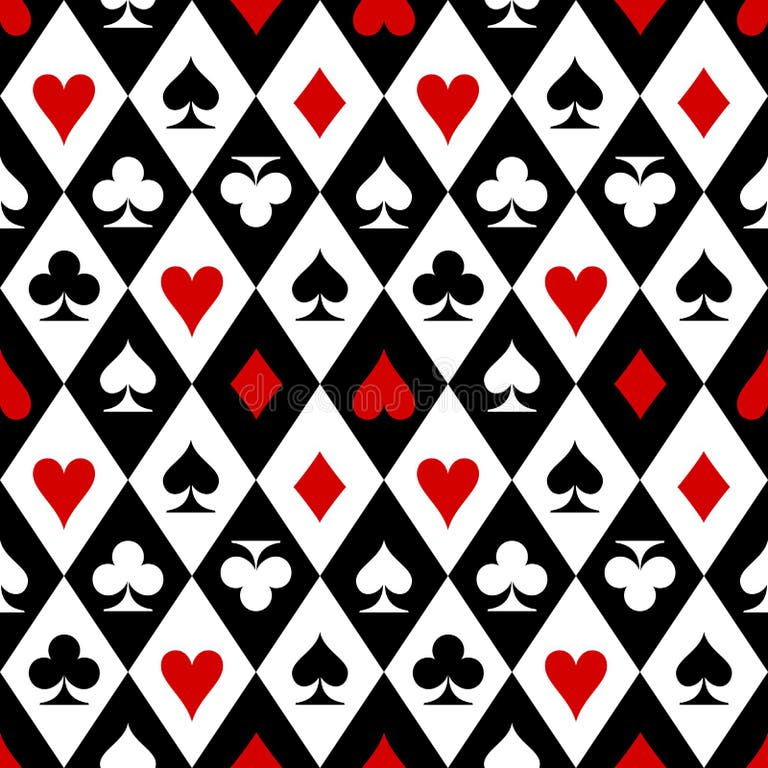 Playing Cards Suit Symbols Pattern Stock Vector - Illustration of ...