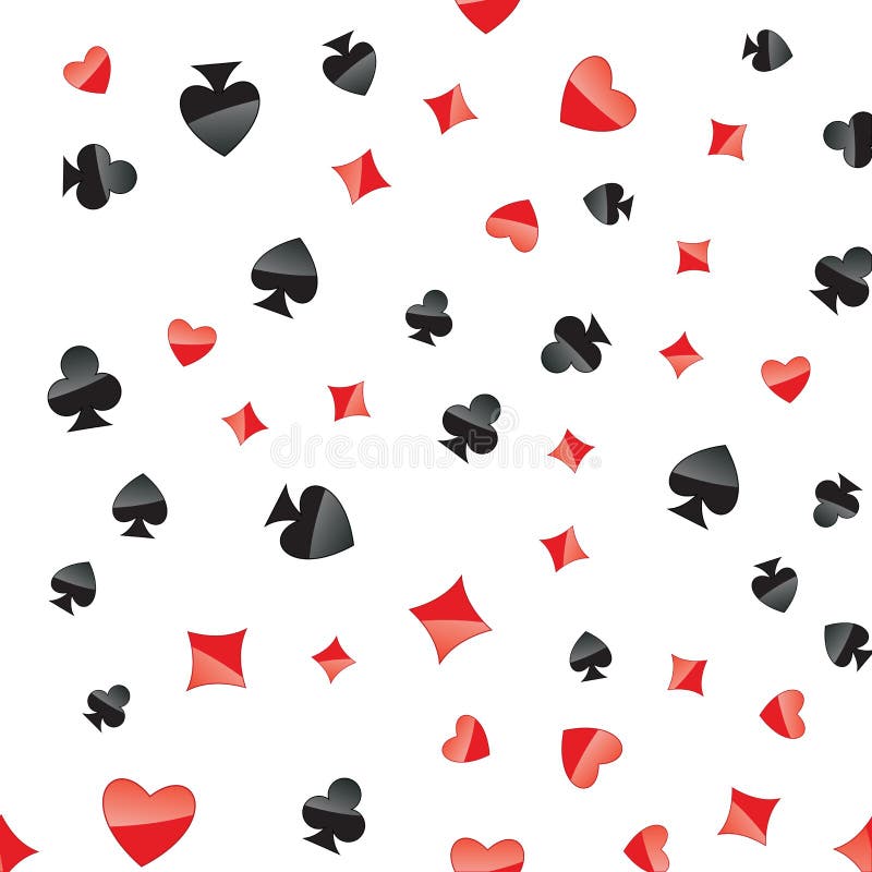 Card Suits Seamless Pattern Stock Vector - Illustration of poker ...