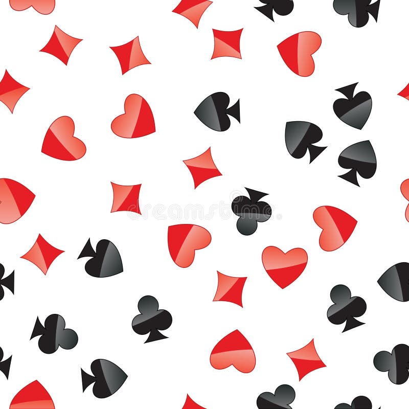 Card Suits Seamless Pattern Stock Vector - Illustration of poker ...