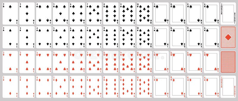 Playing Cards Template. Blank Casino Poker Cards Mockup, Printable ...