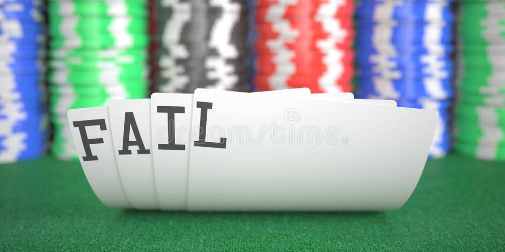 A Hand of Playing Cards with Fail Text. 3d Rendering Stock Illustration ...