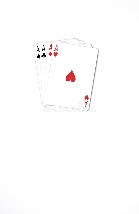 Playing Cards Vertical Size. Four Aces on a White Background. Copyspace ...