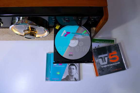 Playing CDs on a Music Player. CD Music Player Editorial Stock Image ...