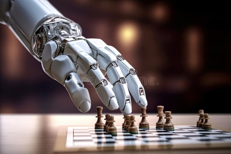 Playing chess with ai stock illustration. Illustration of innovation ...