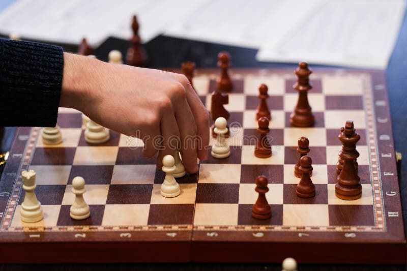 Playing Chess stock image. Image of playing, piece, moving - 345854471