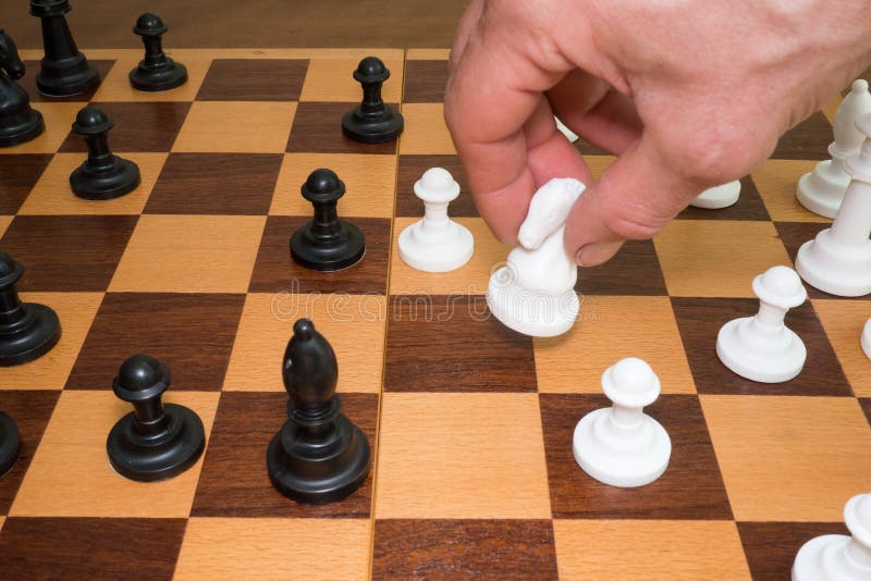 Playing Chess. Move by Knight. Stock Photo - Image of move, challenge ...