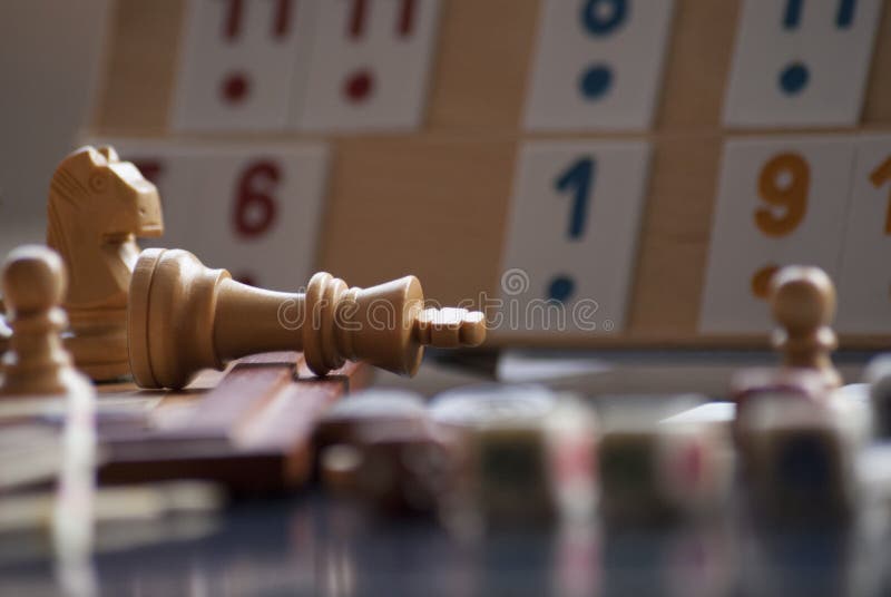 Playing chess and rummy stock photo. Image of fight, pawn - 29898786