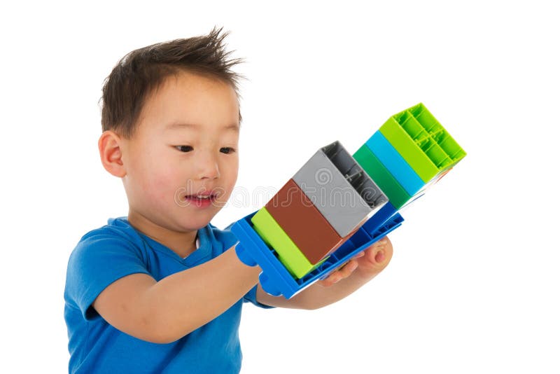 Chinese Boy Playing with Toys Stock Photo - Image of asian, isolated ...