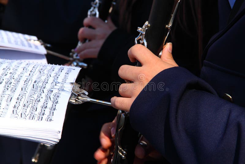 Playing clarinet stock photo. Image of sheet, instrument - 21987782