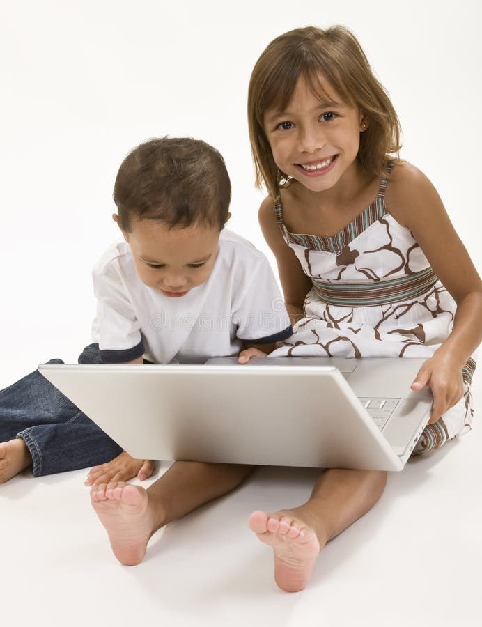 Playing on the Computer stock photo. Image of child, play - 10795102