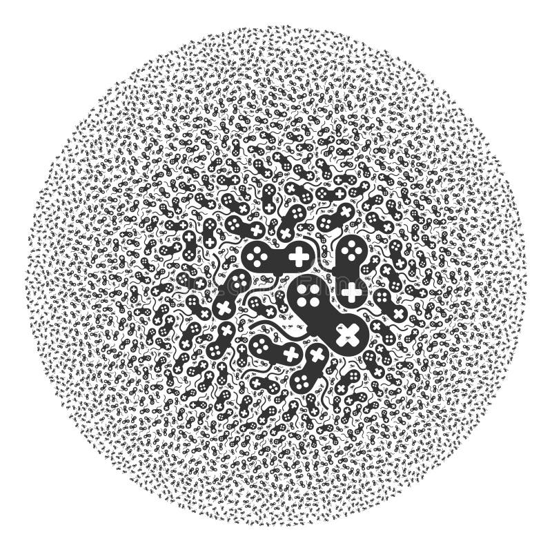 Playing Console Icon Spheric Bubble Collage Stock Vector - Illustration ...