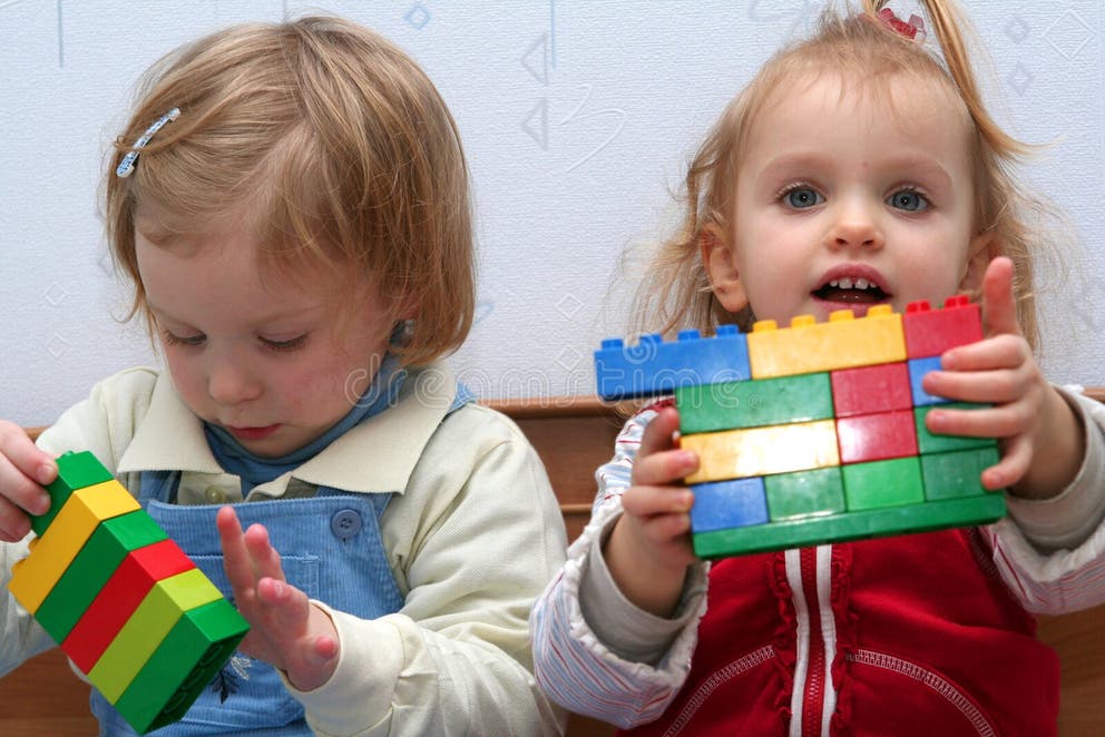 Playing with cube blocks stock photo. Image of game, kindergarten - 1873548