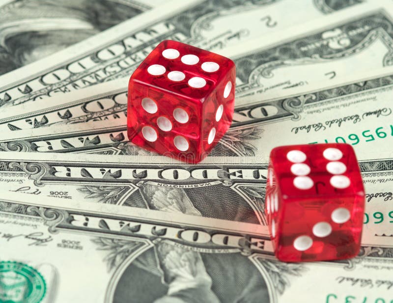 Playing cubes and money. stock image. Image of funds - 11588557
