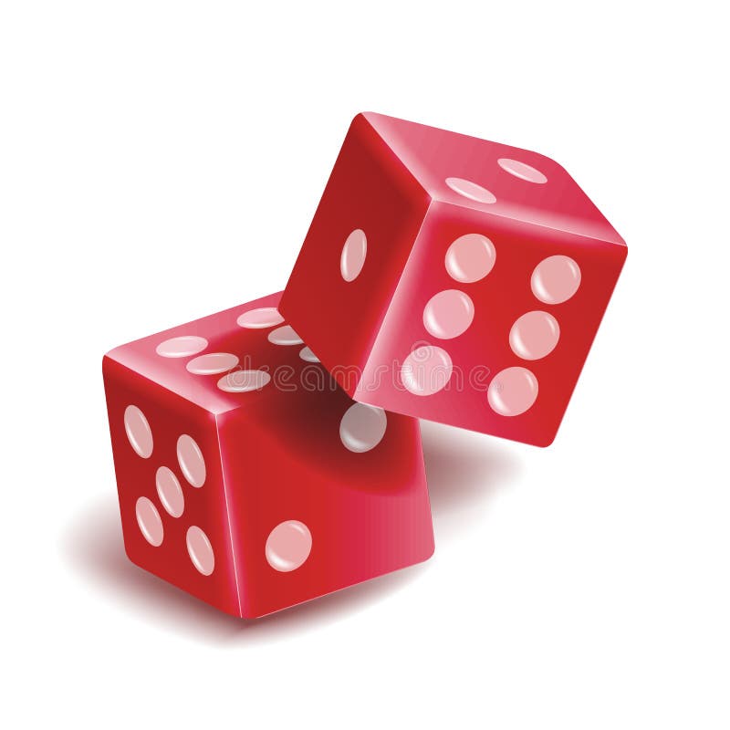 Playing Dice Vector Set. Realistic 3D Illustration of Two Red Dice with ...