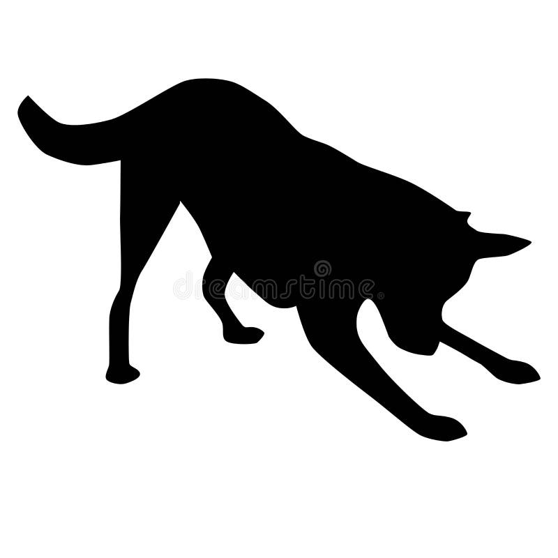 Playing Dog Silhouette