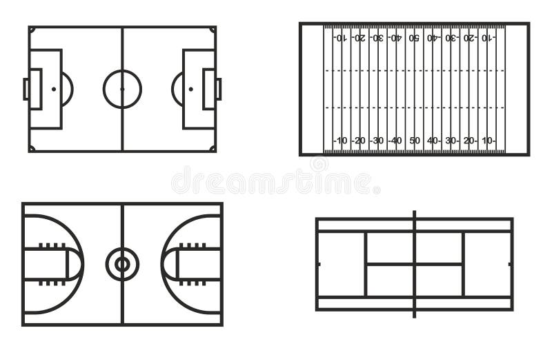 Playing Fields Icons Set 1 stock vector. Illustration of center - 71499389