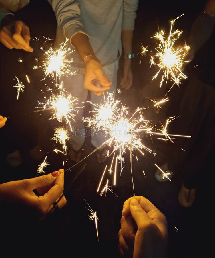 Playing Fireworks with Old Friends Stock Illustration - Illustration of ...