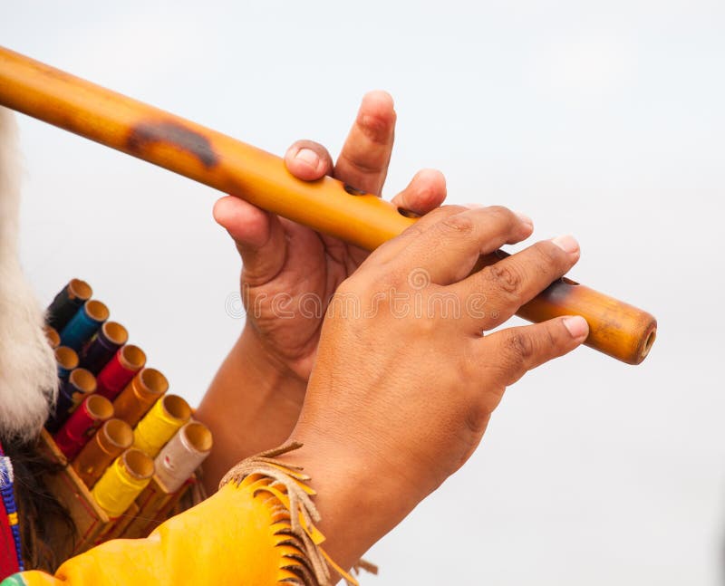 Native American Flute Player Stock Image - Image of musician, peace ...
