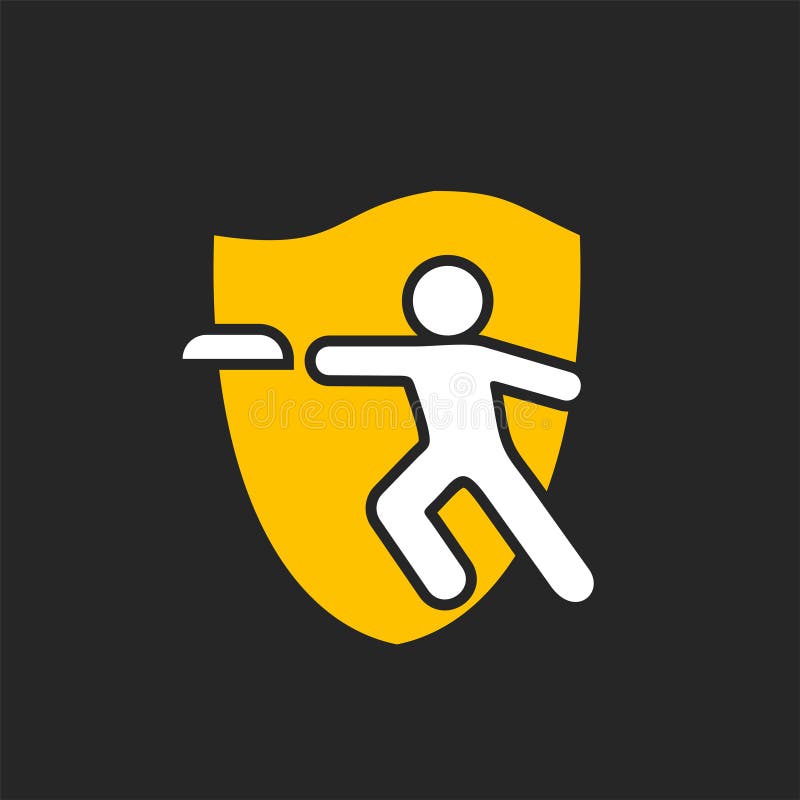 Playing flying disc symbol stock vector. Illustration of emblem - 141252466