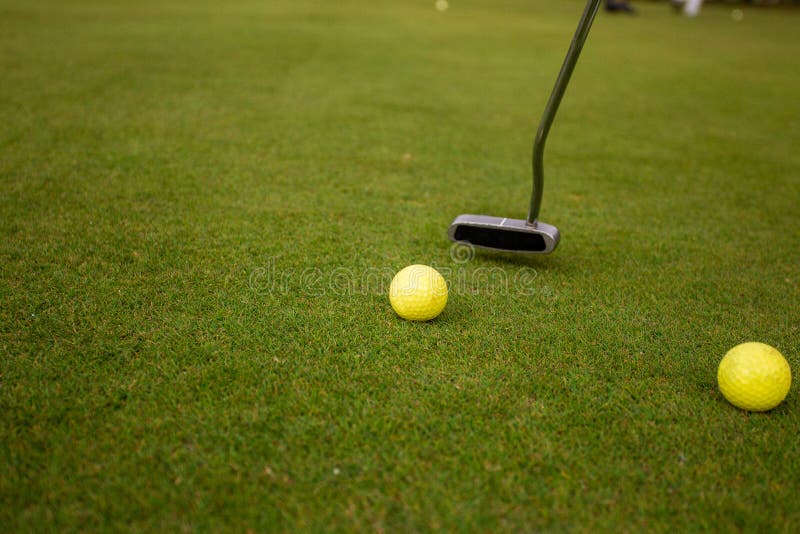 Playing Golf the Green and during Training Stock Photo - Image of ...