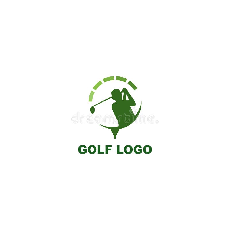 Playing Golf Logo Template, Men Outdoor Sport Activity Competition ...