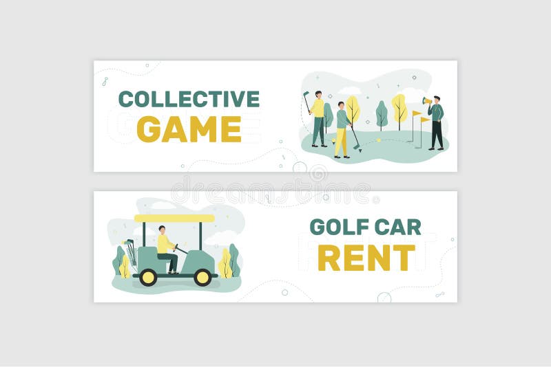 Playing Golf. a Man with a Golf Club. Web Banner on the Site Stock ...