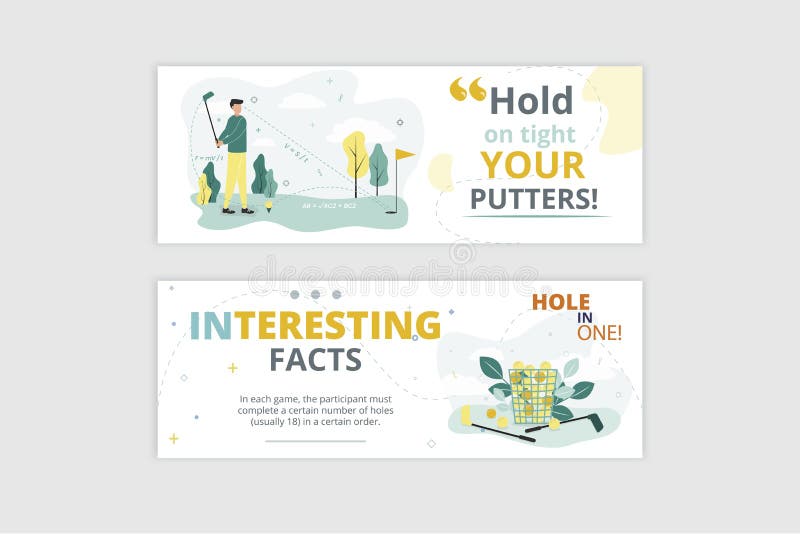Playing Golf. a Man with a Golf Club. Web Banner on the Site Stock ...