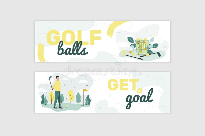 Playing Golf. a Man with a Golf Club. Web Banner on the Site Stock ...