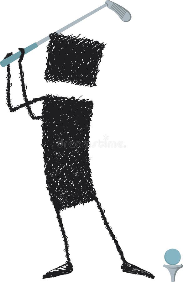 Playing golf, stick figure stock photo. Illustration of silhouette ...