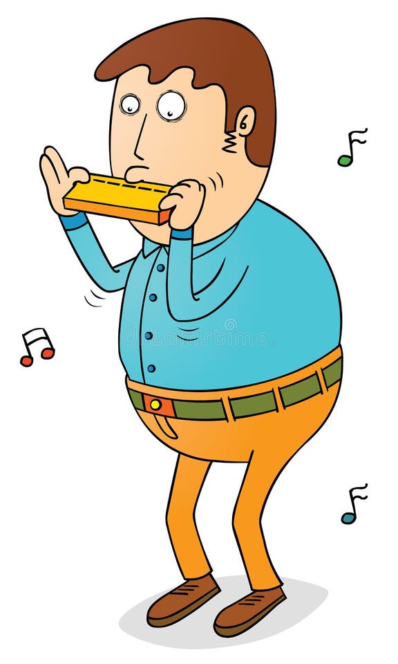 Playing harmonica stock vector. Illustration of music - 32561516