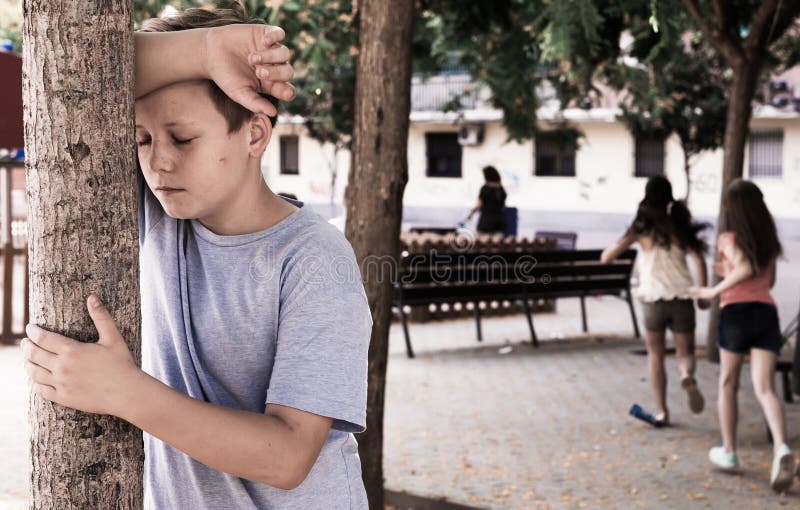 Playing Hide and Seek. Boy Closed Eyes His Hands Stock Image - Image of ...