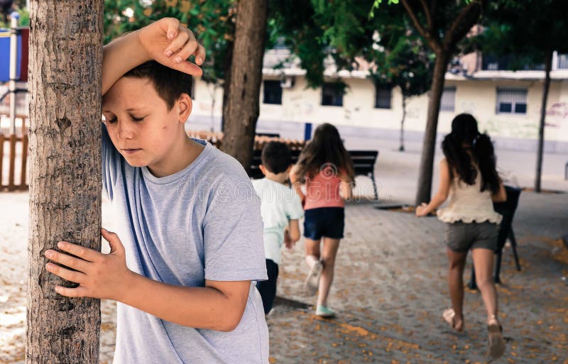 Playing Hide and Seek. Boy Closed Eyes His Hands Stock Photo - Image of ...