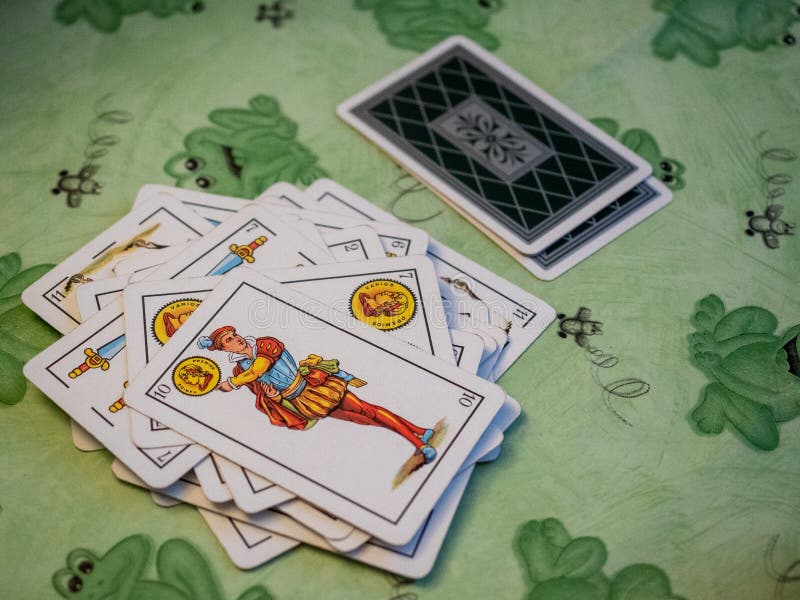Playing at Home with Spanish Cards Stock Photo - Image of competition ...
